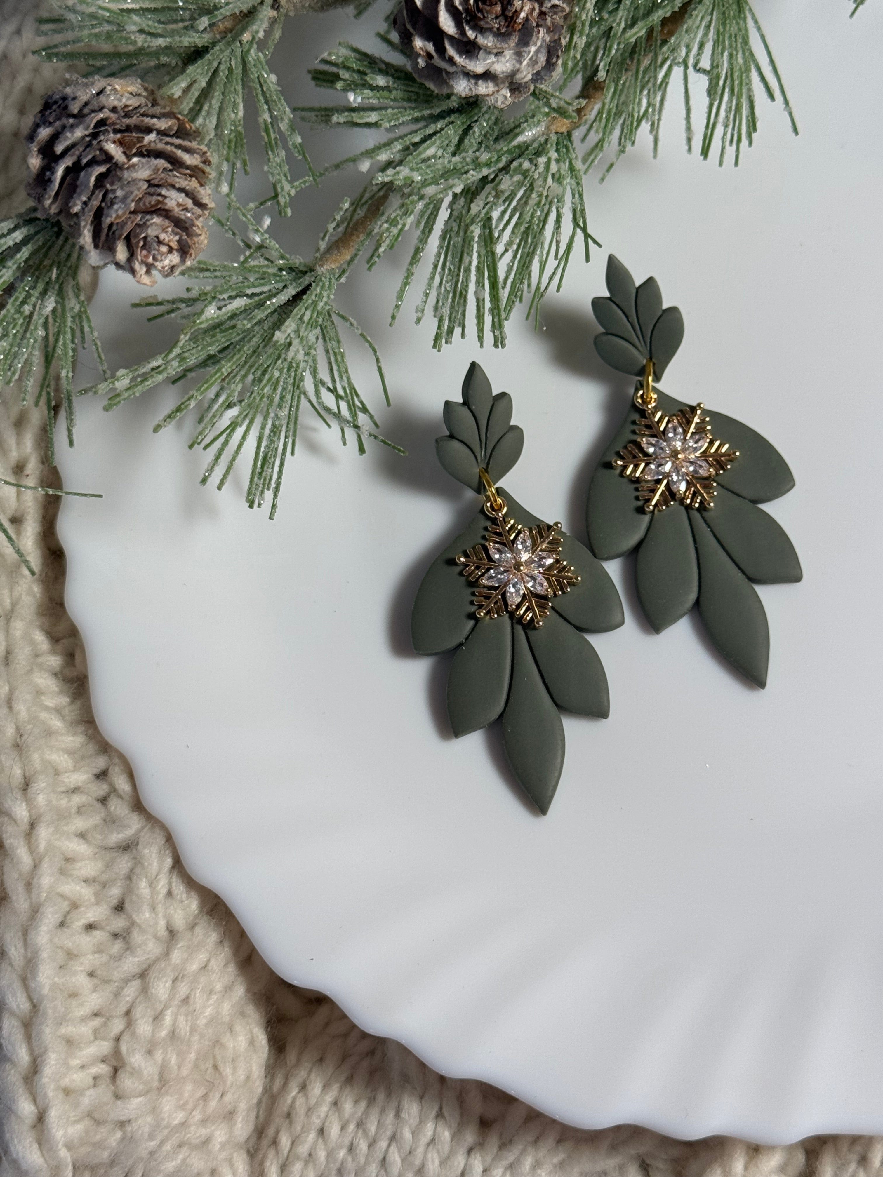 Adele Christmas Green Earrings – Handmade Polymer Clay Jewelry – My ...